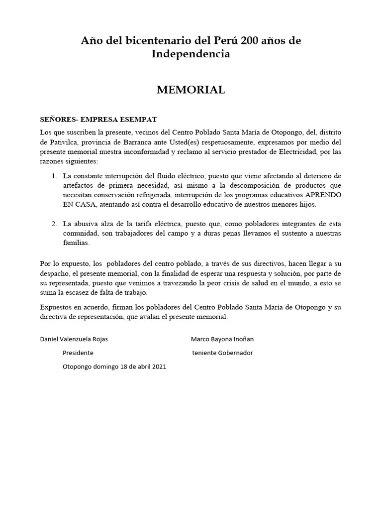 Memorial | Descargar gratis PDF | América del Sur