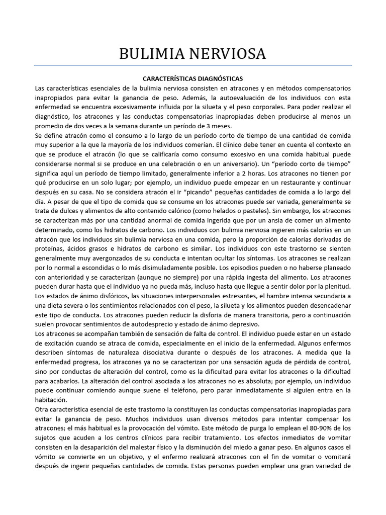 Bulimia Nerviosa | PDF | Bulimia nerviosa | Anorexia nerviosa