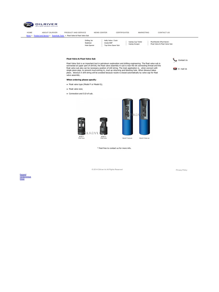 Float Valve Sub for Drilling Applications | PDF | Blowout (Well ...