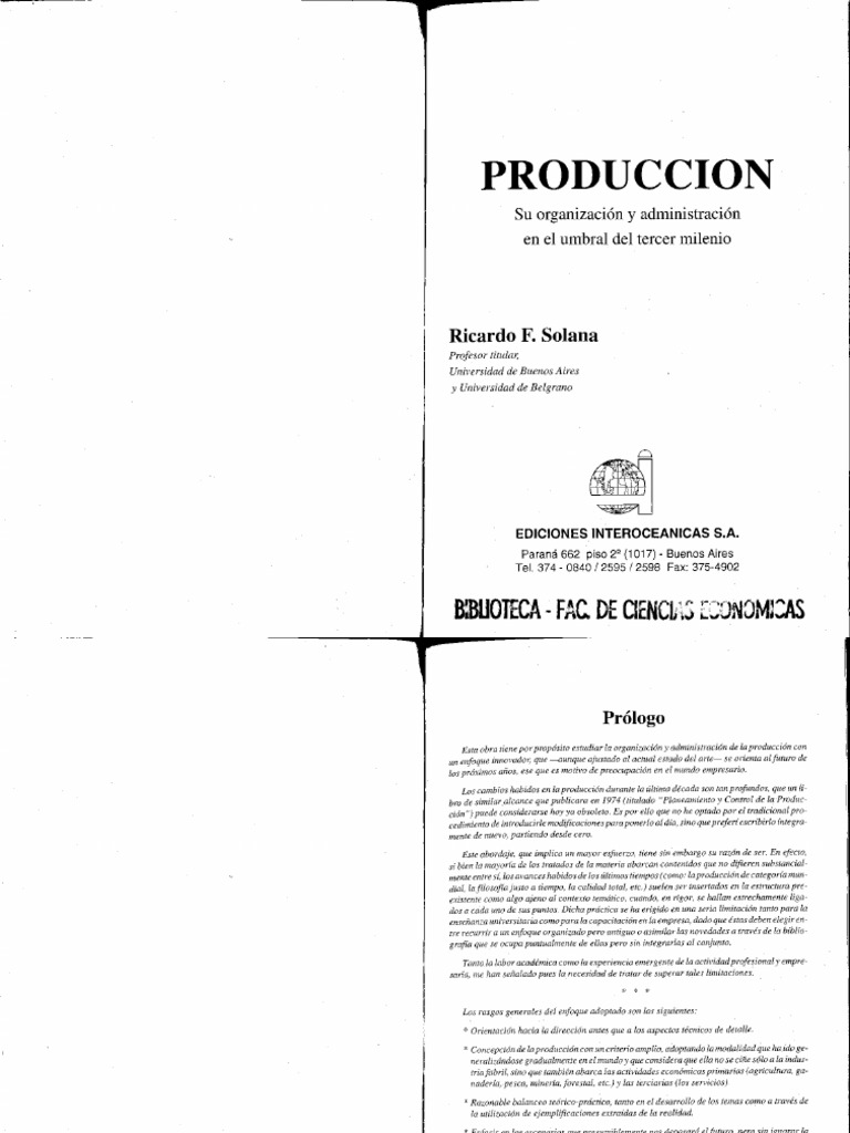 LIBRO RICARDO F. SOLANA - Producción-PARTE 1 | PDF