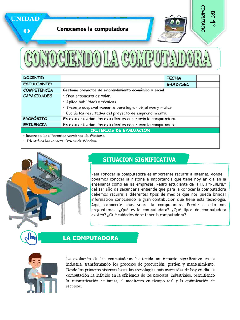 Conociendo la Computadora para Niños | PDF | Hardware de la computadora | Ciencias de la Computación