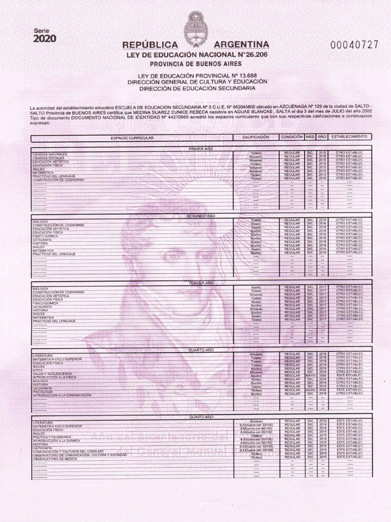 Titulo Secundario MedinaSuarezEunice | PDF