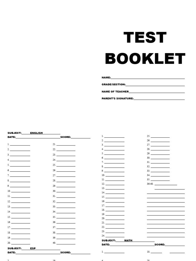 TEST-BOOKLET | PDF