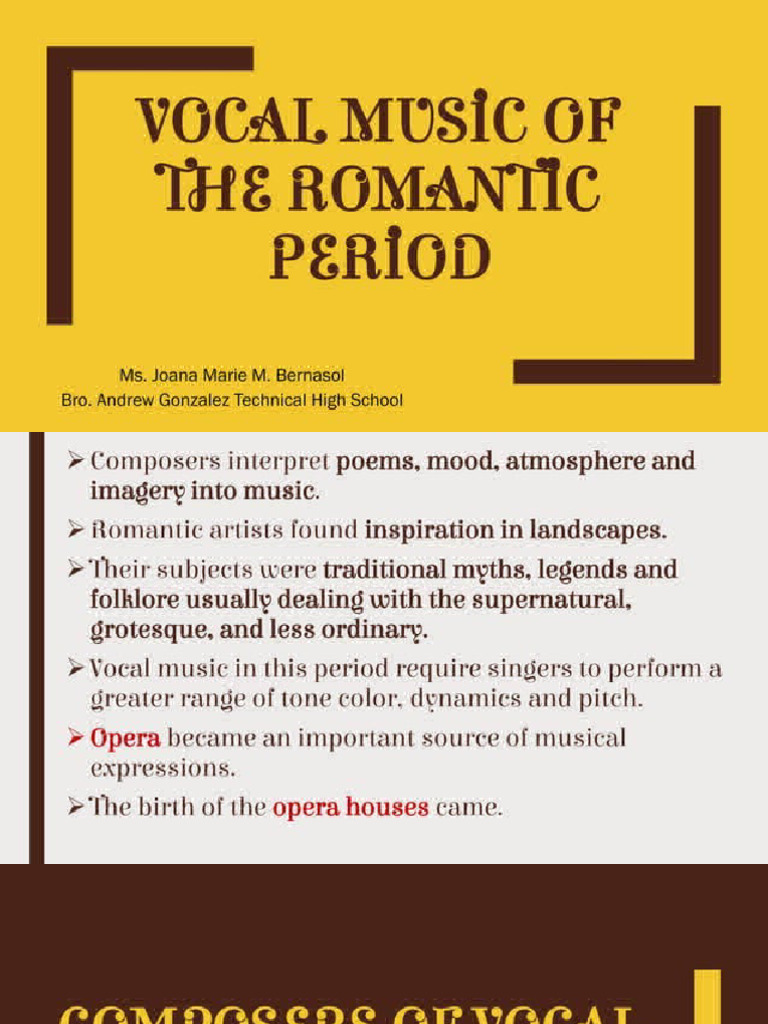 Vocal Music of The Romantic Period | PDF