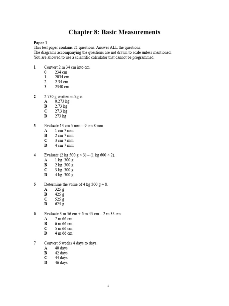 Chapter 8 - Basic Measurements | PDF | Metrology