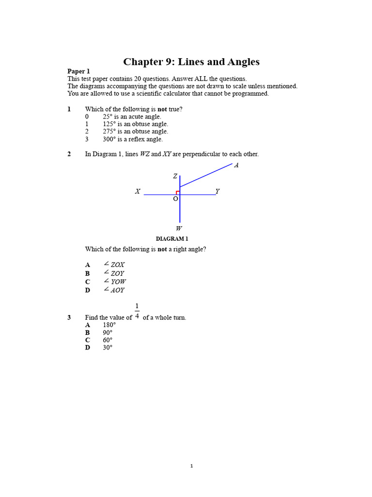 Chapter 9 - Lines and Angles | PDF | Elementary Mathematics | Triangle Geometry