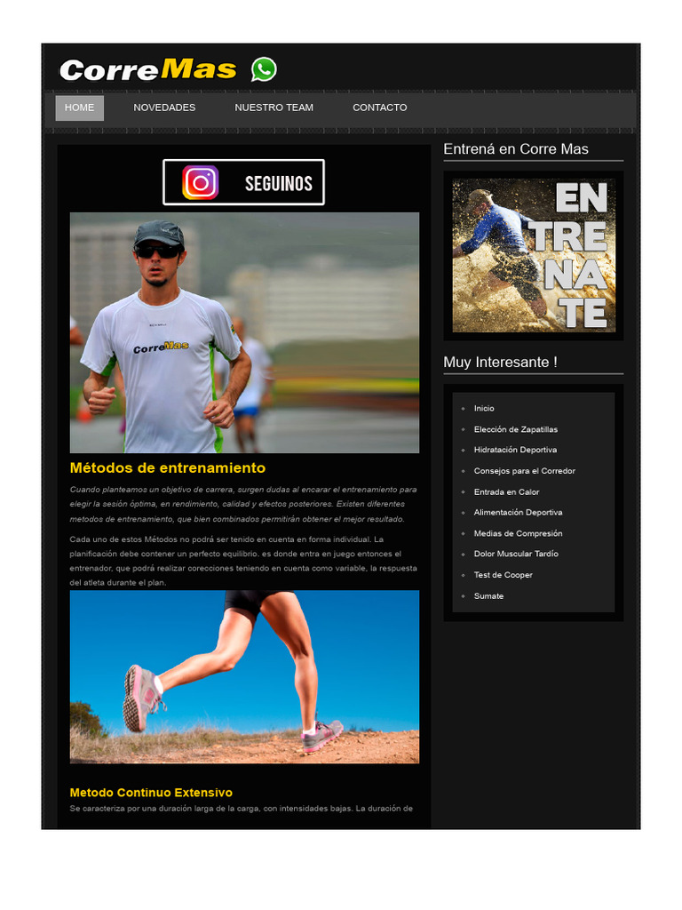 Técnicas y Métodos de Entrenamiento - Fartlek - Pasadas y Series - Método Continuo Intensivo ...