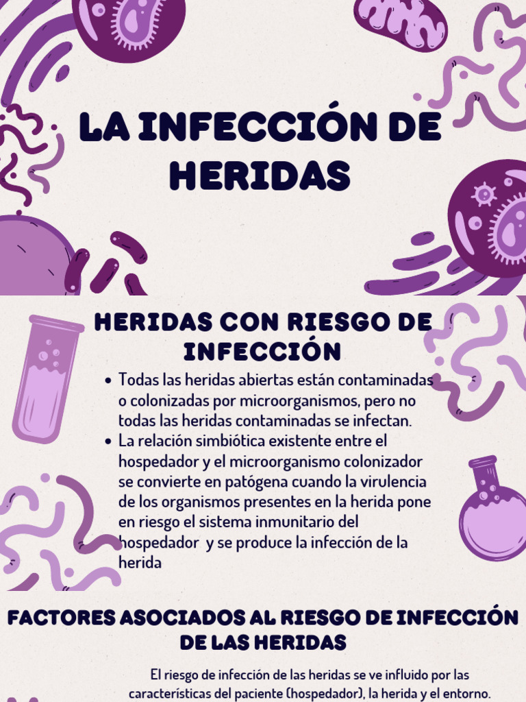 Infección de Heridas: Riesgos y Síntomas | PDF | Infección | Herida