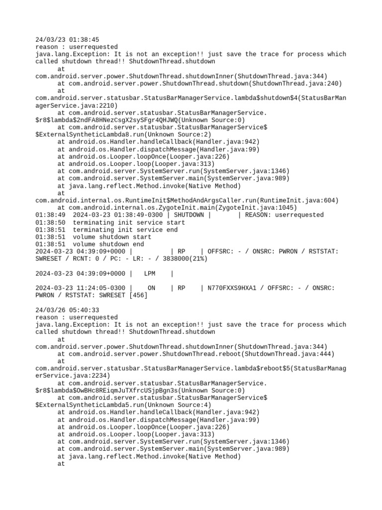 Power Off Reset Reason Backup | PDF | Java (Programming Language) | Oracle Corporation