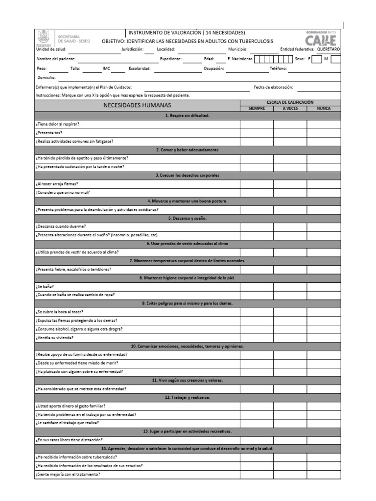 5 Formatos Tuberculosis Enfermeria | PDF | Enfermería | Diagnostico medico
