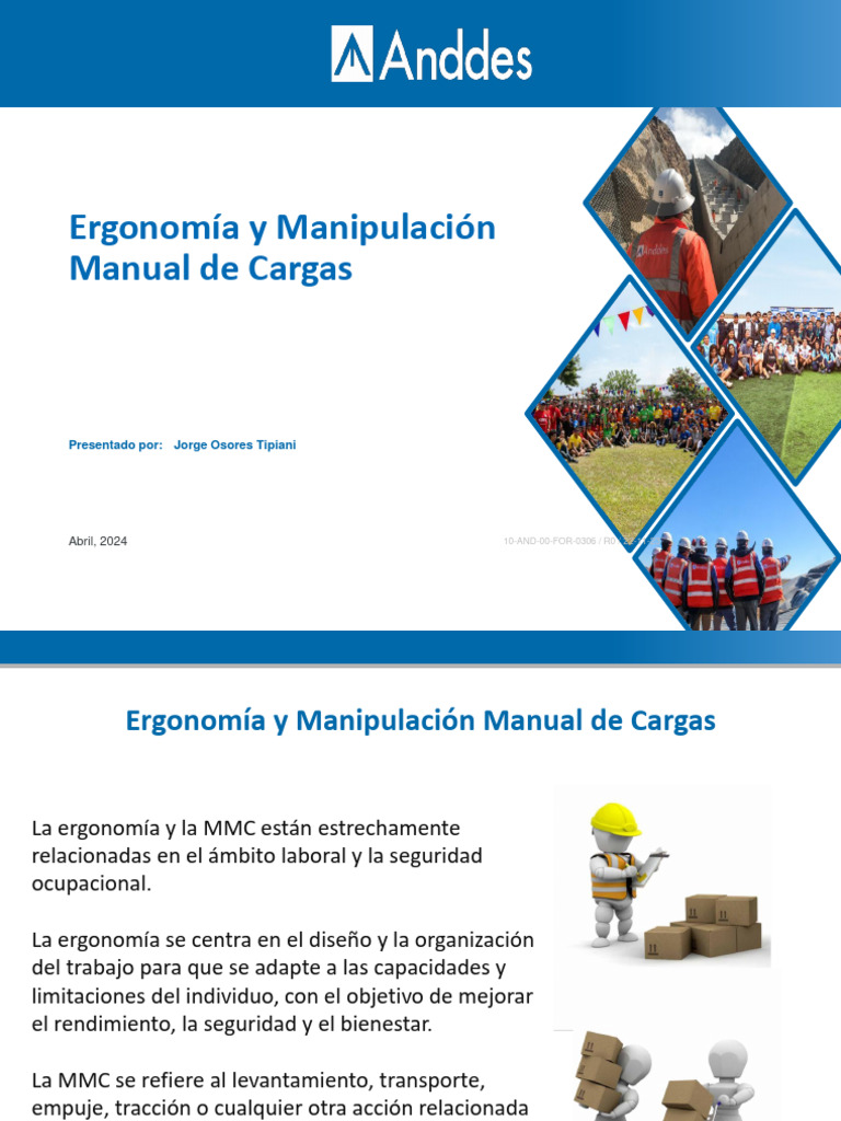 Ergonomia y MMC - ANDDES 2024 | Descargar gratis PDF | Factores humanos ...