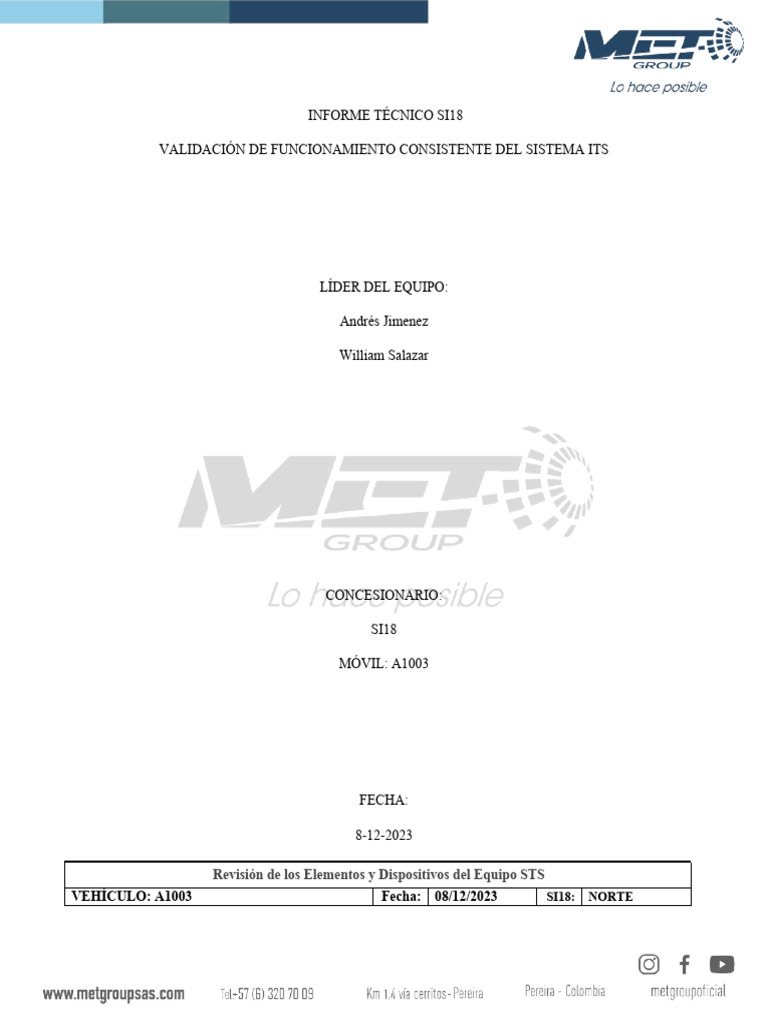 Informe A1003 | PDF | Circuito cerrado de televisión | Conector eléctrico