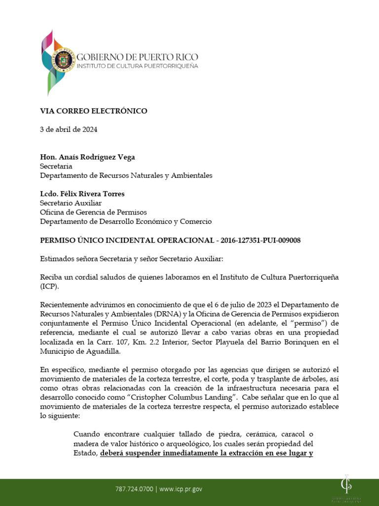 Carta ICP | PDF | Puerto Rico