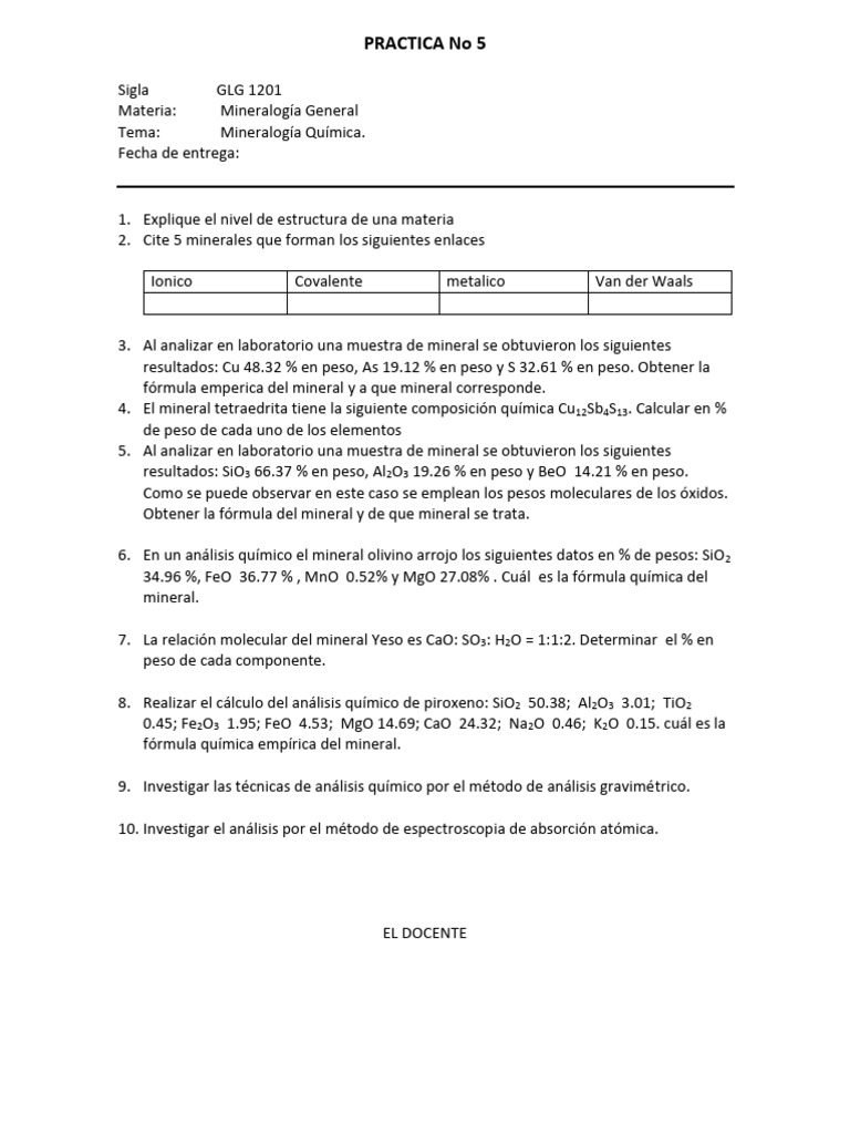 PRACTICA No 5 Min Quimica | PDF | Ciencia y matemáticas | Tecnología