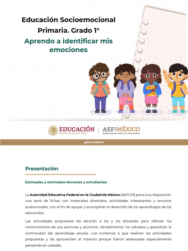Identificando Emociones en 1° Grado | PDF | Las emociones