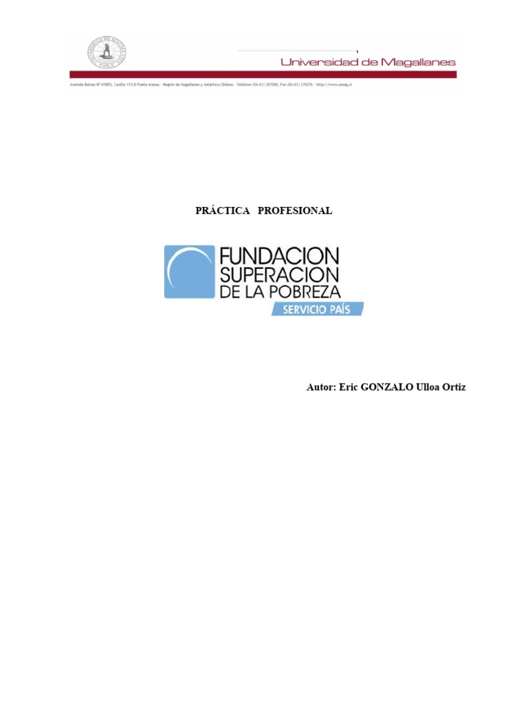 Profe Claudia Informe Dinal Practica Eric Ulloa Superacion a La Pobreza ...