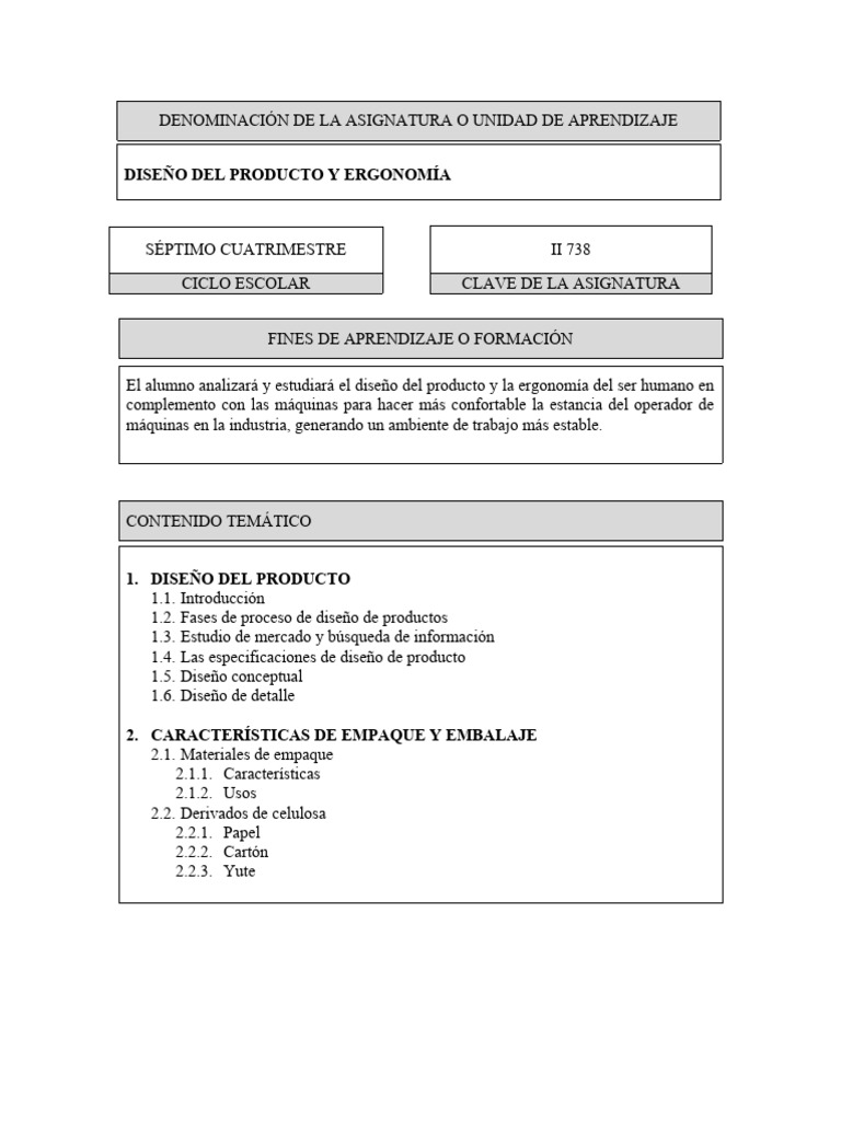 Dise - o Del Producto y Ergonom÷a | PDF | Factores humanos y ergonomía | Evaluación