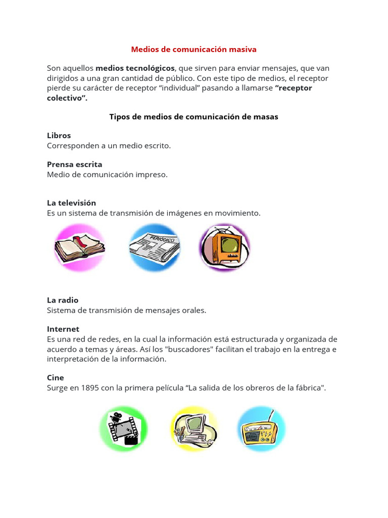 Medios de Comunicación Masiva | PDF