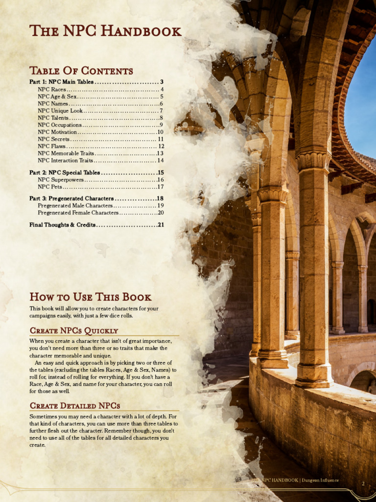 The NPC Handbook-3 | PDF | Role Playing Games | Role Playing Video Games