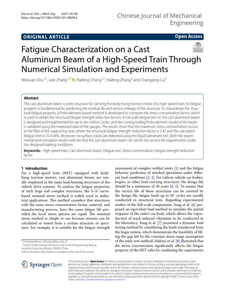 Fatigue Characterization On A Cast Aluminum Beam o | PDF | Fatigue ...