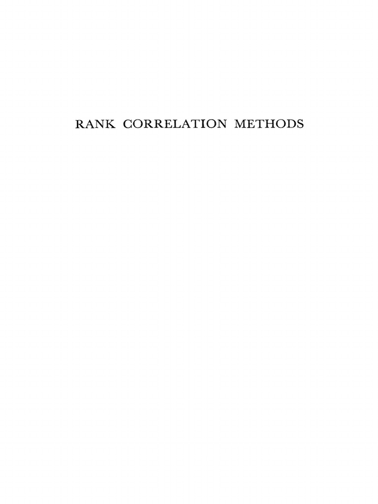 (Maurice G. Kendall) Rank Correlation Methods | PDF