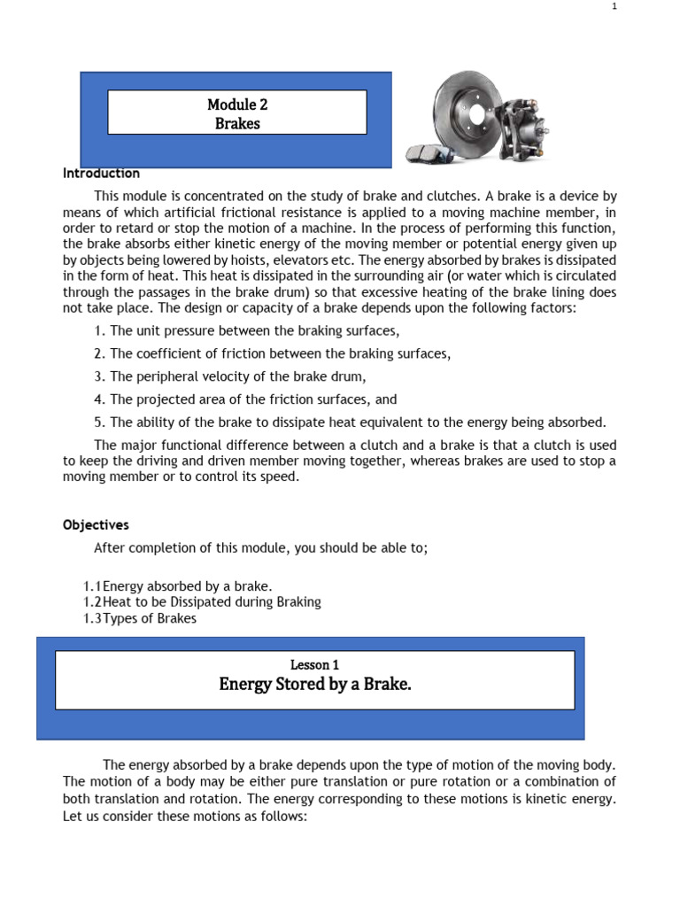 Module 2 - Brakes | Download Free PDF | Lever | Brake