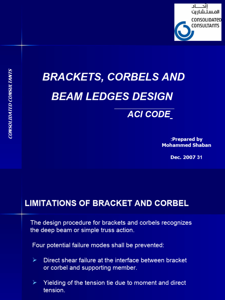 Corbel Design | PDF | Beam (Structure) | Bending