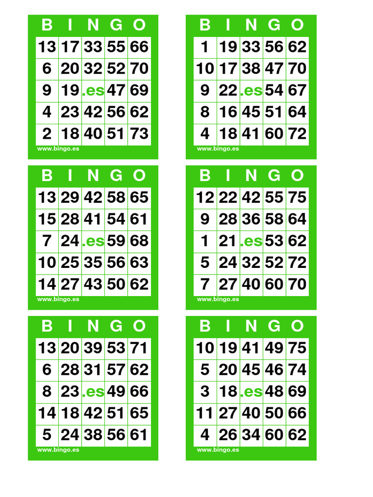 Números de Bingo y Combinaciones | PDF