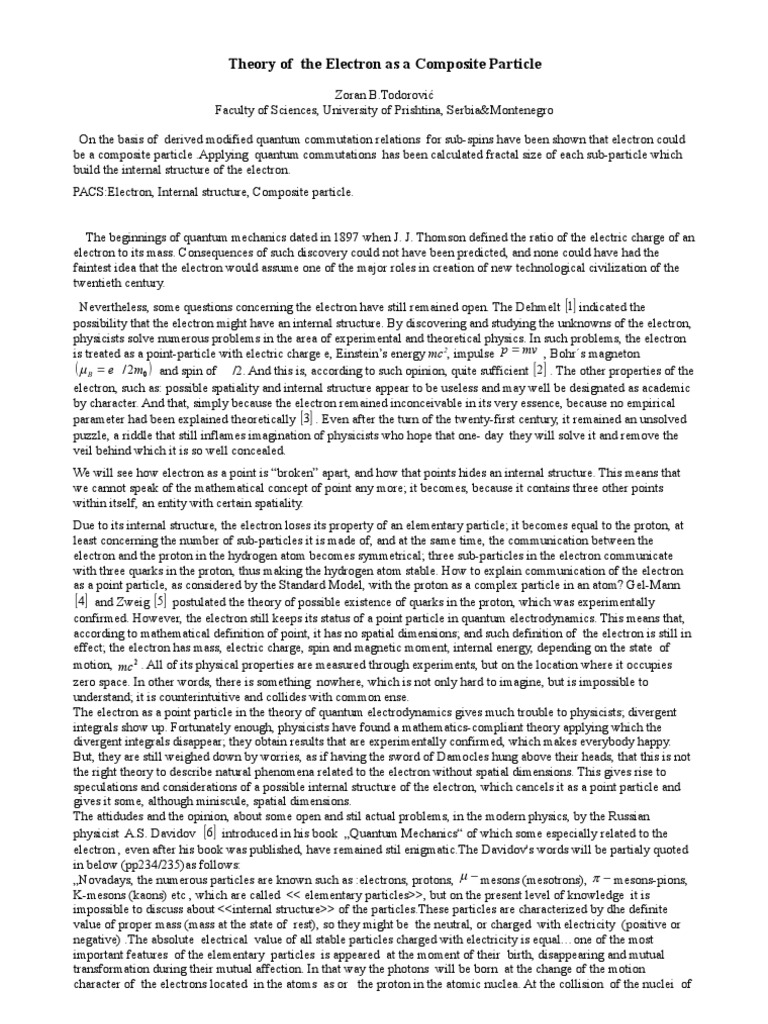 Electron's Hidden Structure Theory | PDF | Electron | Elementary Particle