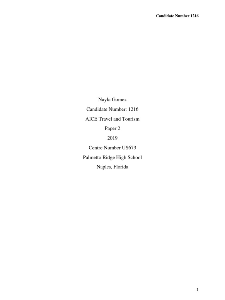 AICE Travel and Tourism Event Portfolio | PDF | Risk | Allergy