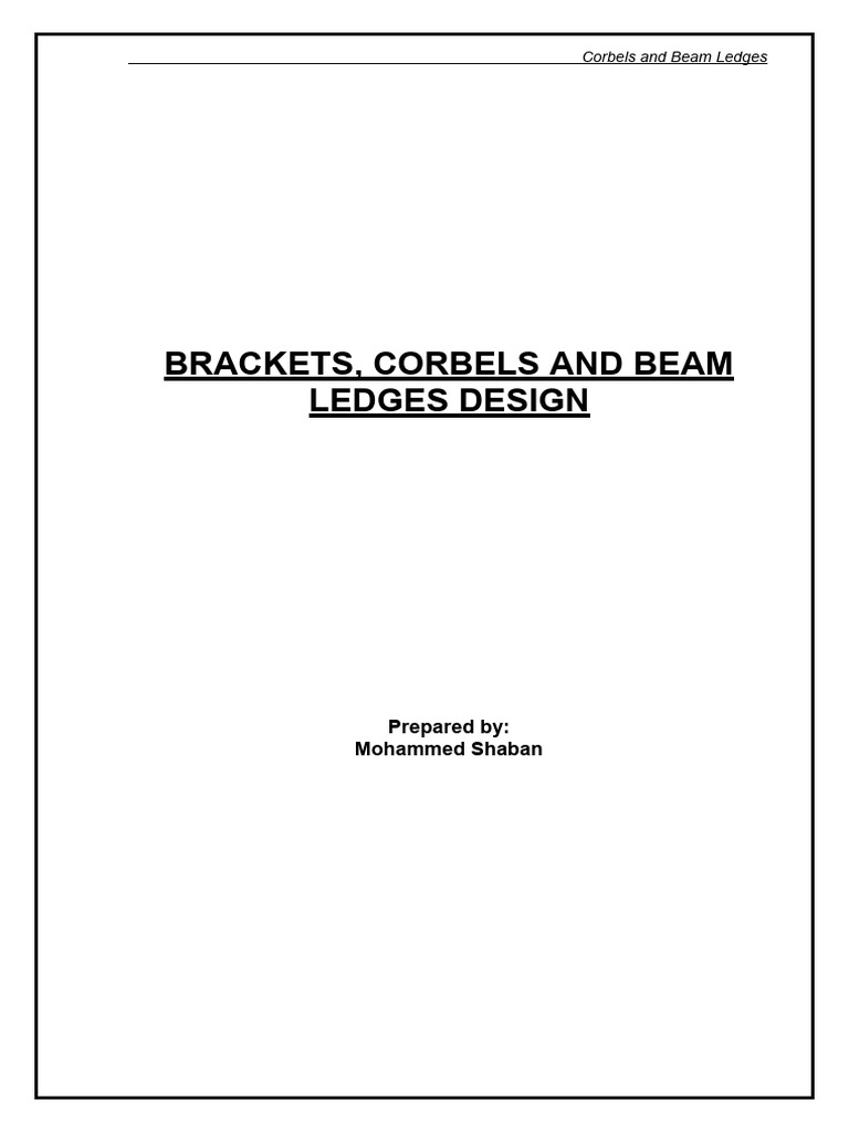 Corbel Design | PDF | Beam (Structure) | Bending