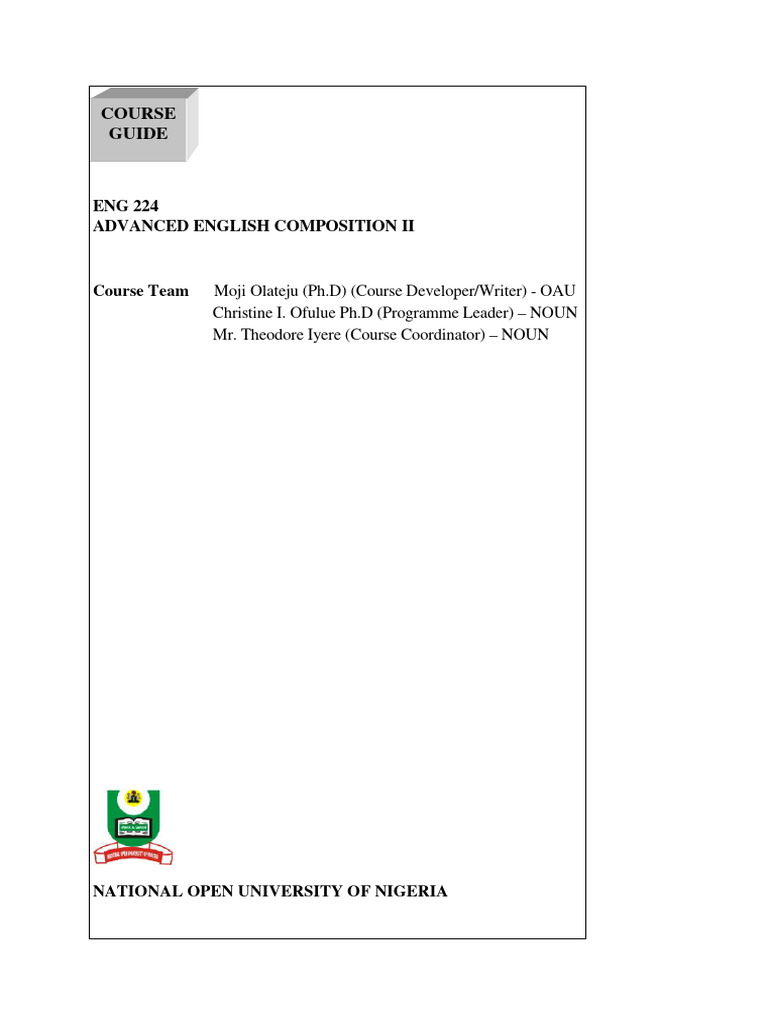 Advanced English Composition II | PDF | Sentence (Linguistics ...