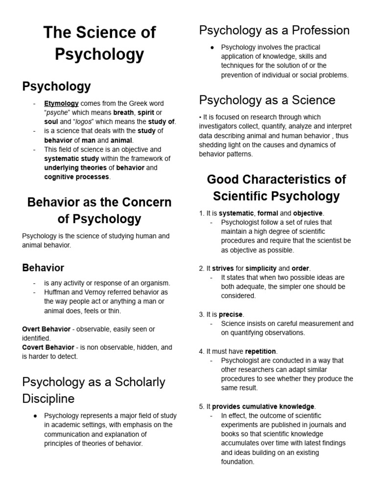 Psy 1 | PDF | Psychology | Science