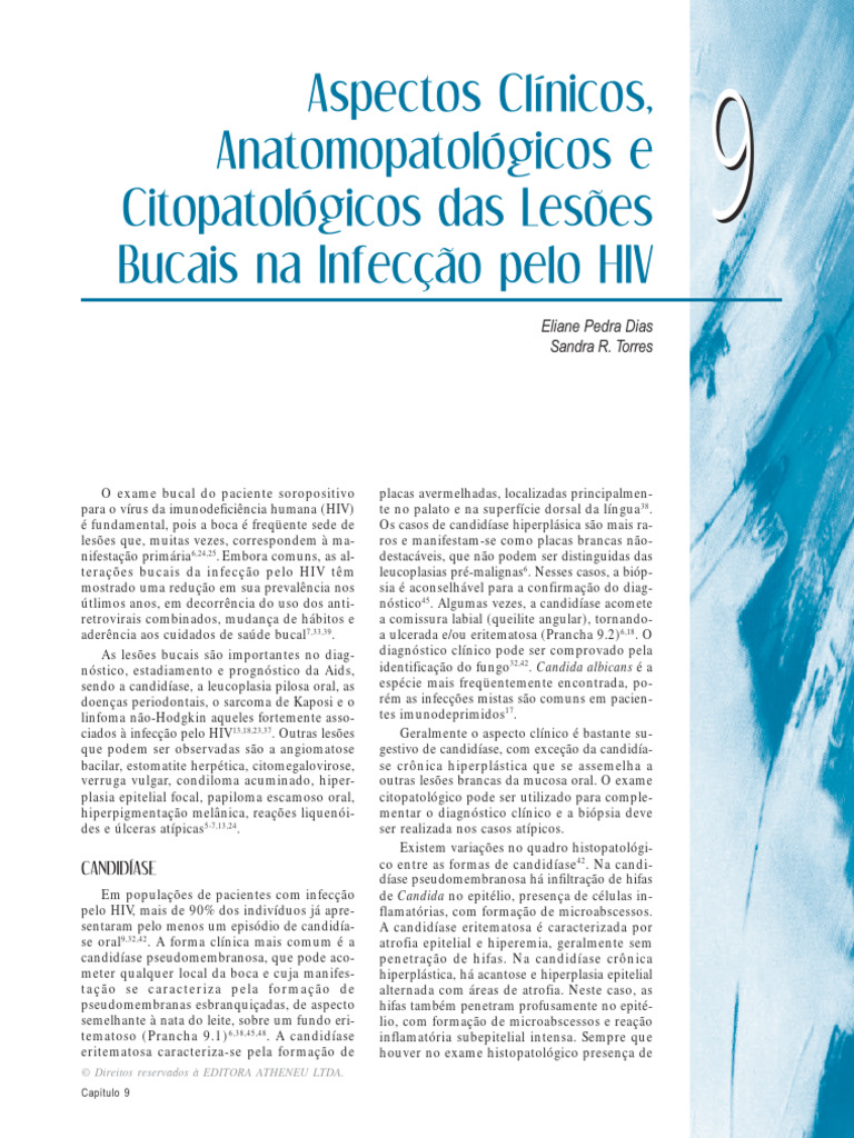Lesões bucais na infecção por HIV | PDF | HIV/AIDS | Citopatologia