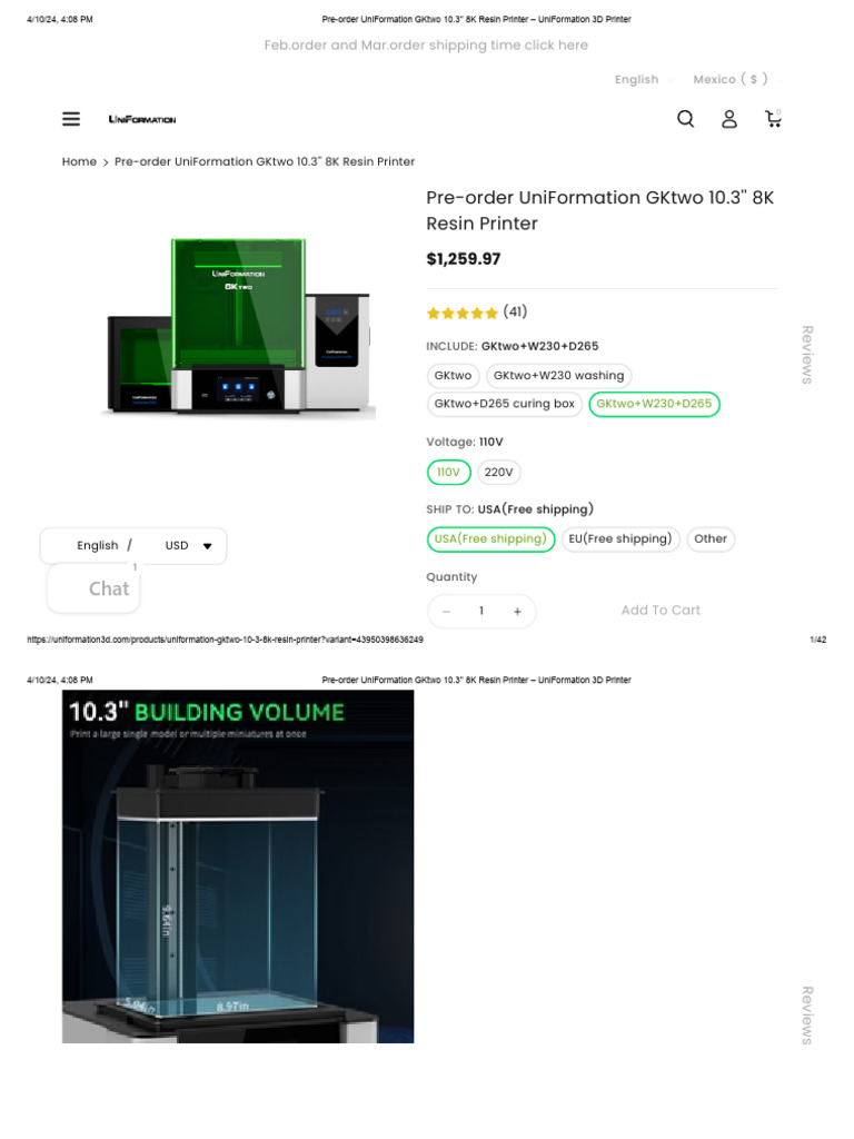 UniFormation GKtwo 10.3'' 8K Resin Printer - UniFormation 3D Printer | PDF | 3 D Printing ...