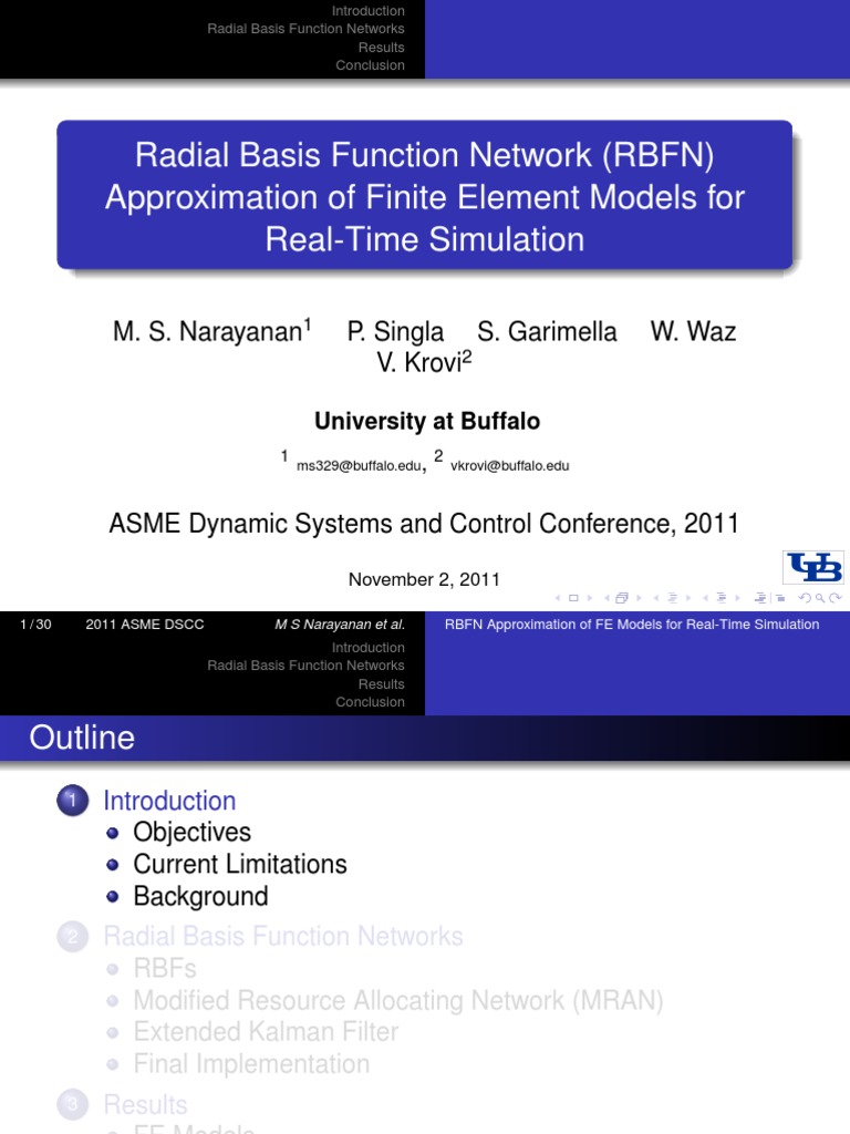 Radial Basis Function Network (RBFN) Approximation of Finite Element Models For Real-Time ...