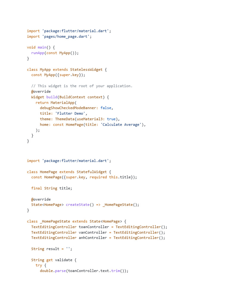 Caculate Flutter | PDF | Software | Computer Programming
