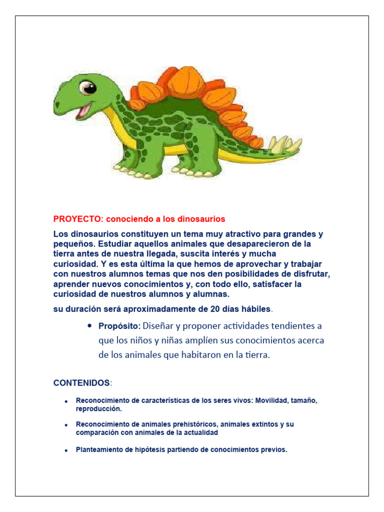 Unidad Didáctica dinosaurios (1) | PDF | Dinosaurios