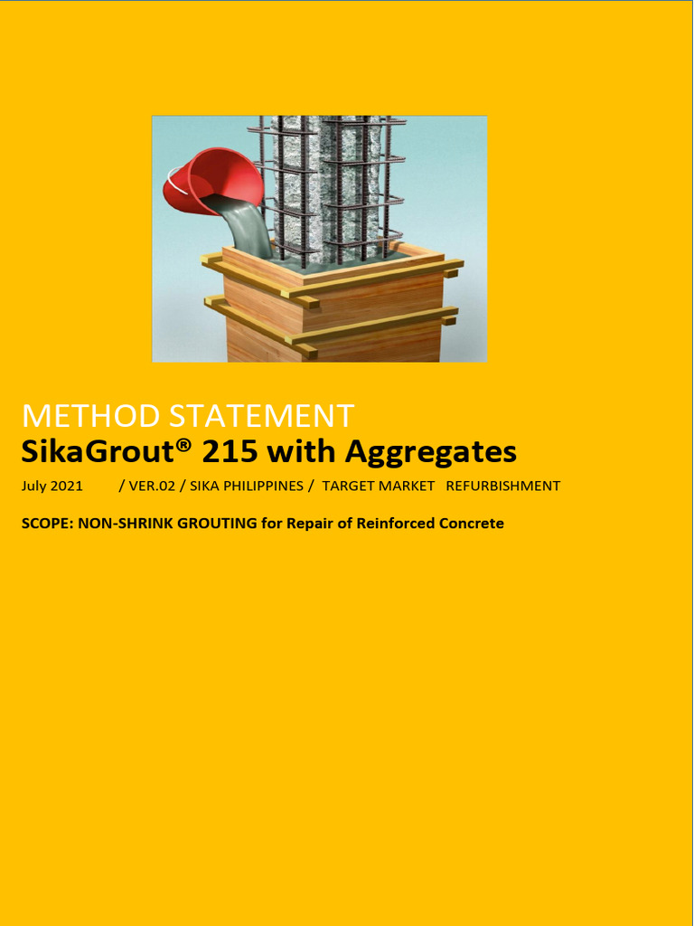 MS-SikaGrout-215-with-aggregates | PDF | Concrete | Cement