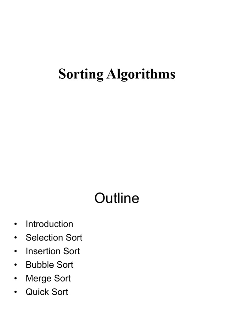 03 Sorting | PDF | Applied Mathematics | Computing 03 Sorting | PDF | Applied Mathematics | Computing