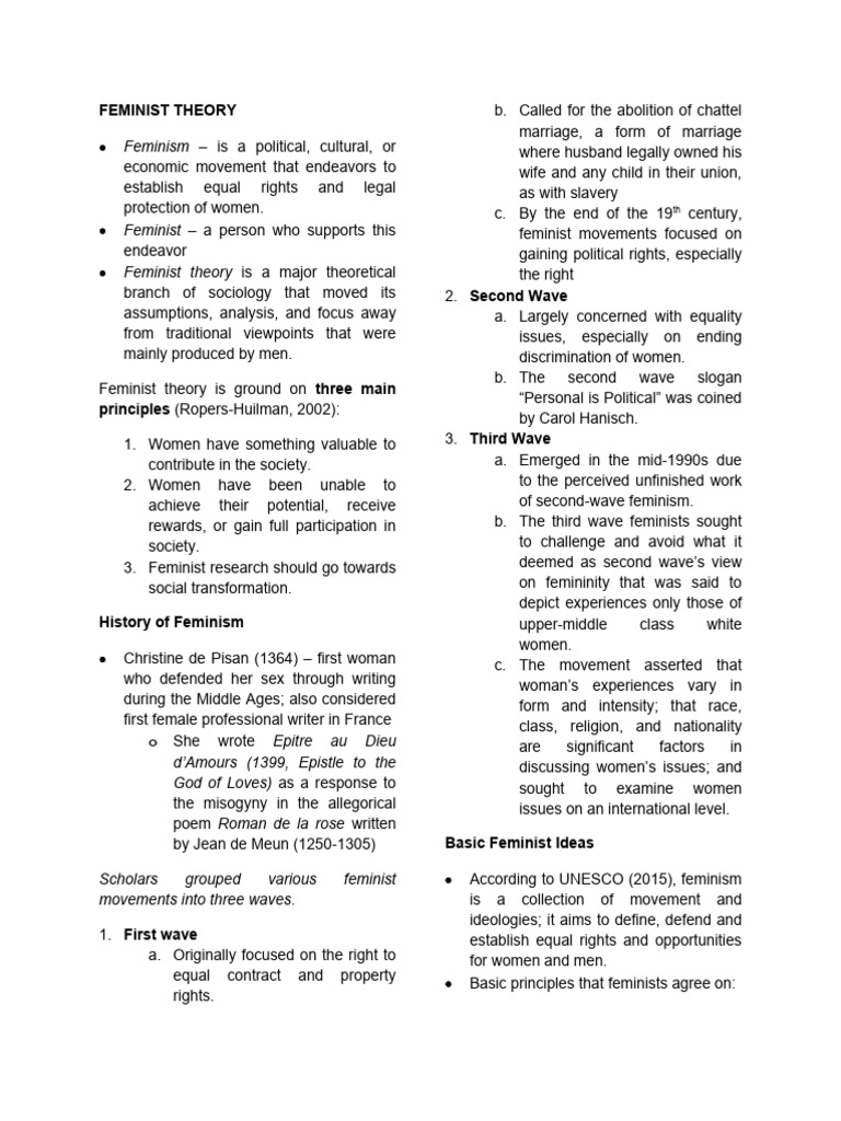 Feminist Theory | PDF | Gender Studies | Feminism