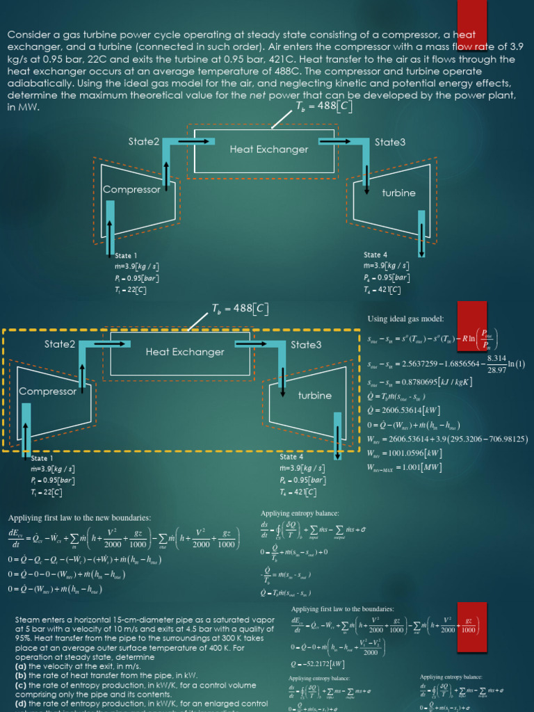 Aditional Examples For Entropy Production | PDF | Heat | Gases