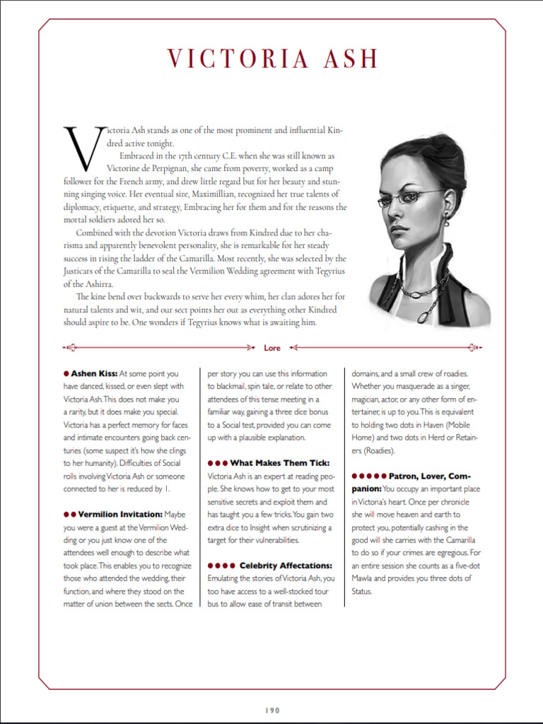 Victoria Ash Loresheet | PDF