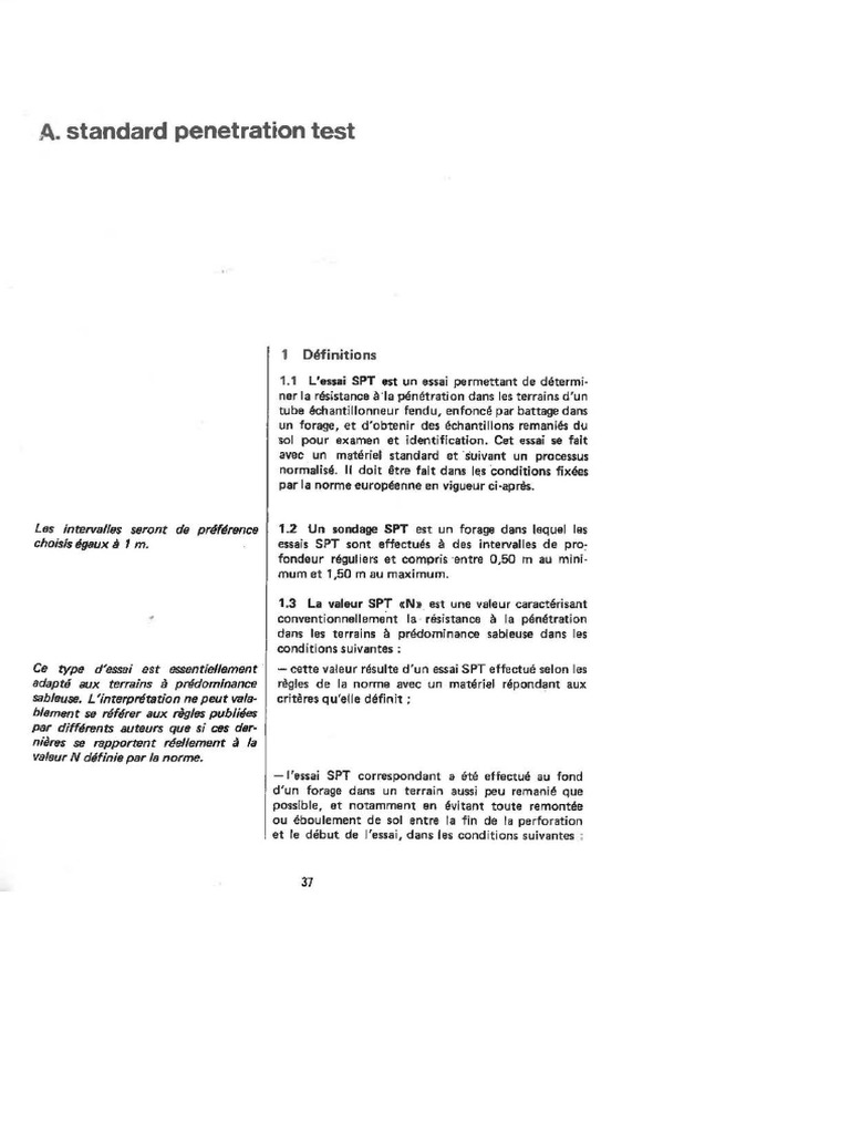 A. Standard Penetration Test | PDF