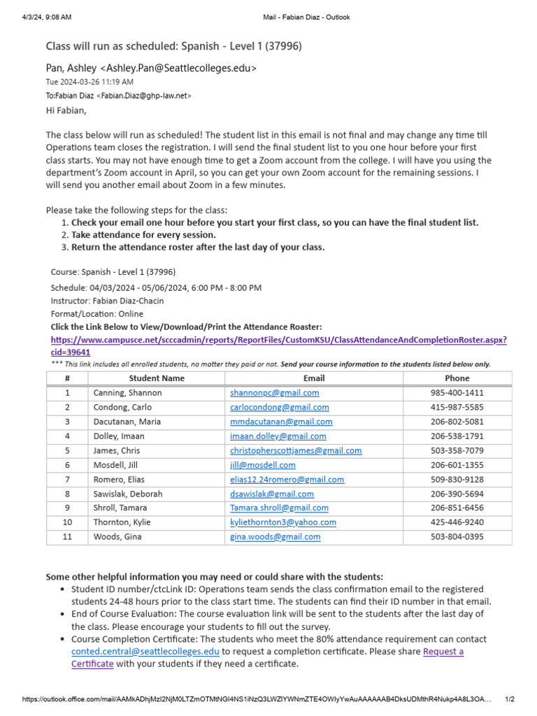Instrucciones y Lista de La Primera Clase de Espanol | PDF | Cyberspace