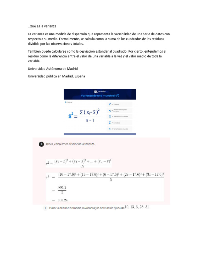 Comprendiendo la Varianza | PDF | Métodos y materiales de enseñanza