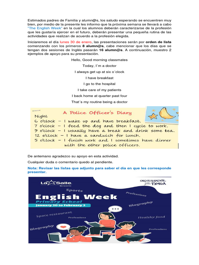 English Week | PDF