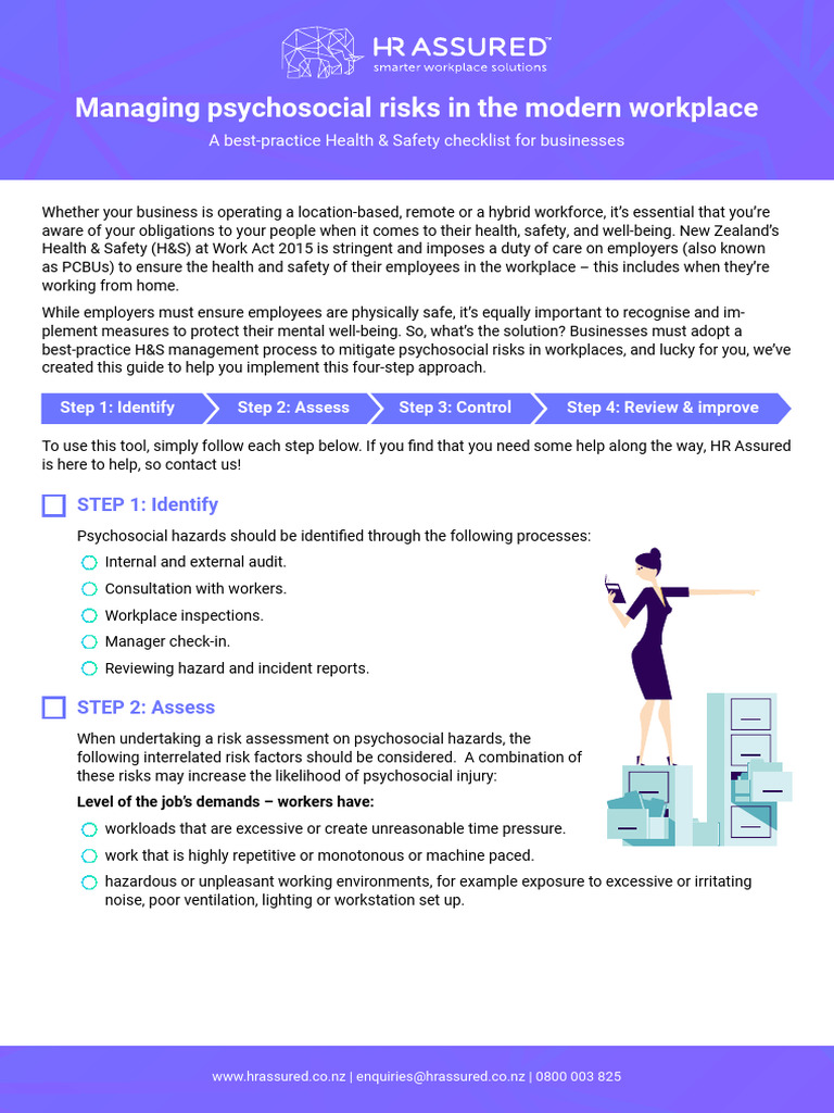 HRA NZ Managing Psychosocial Risks October 2021 | PDF | Occupational ...
