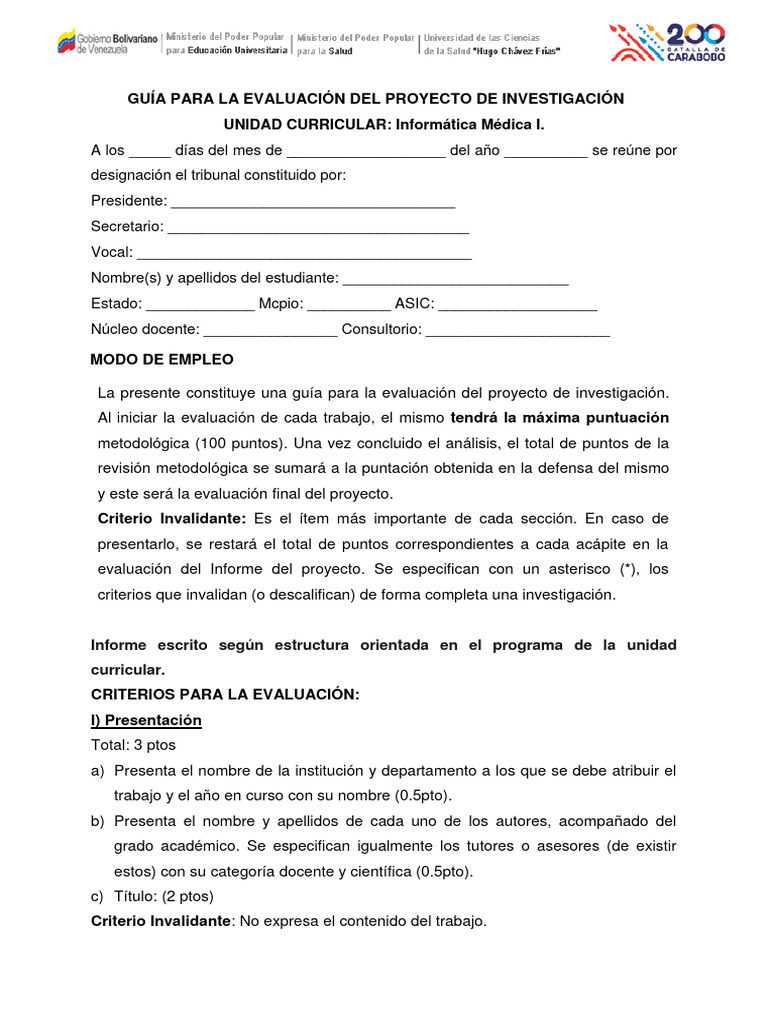 Guia Eval Proyecto | PDF | Estadísticas | Metodología de encuesta