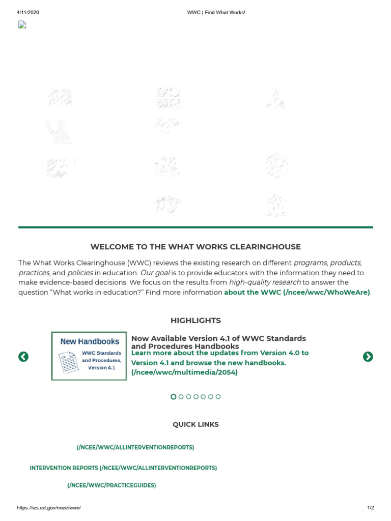 WWC - Find What Works! Step 6 | PDF | Cognition | Learning